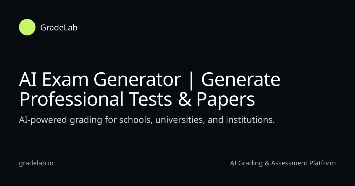 AI Exam Generator | Generate Professional Tests & Papers